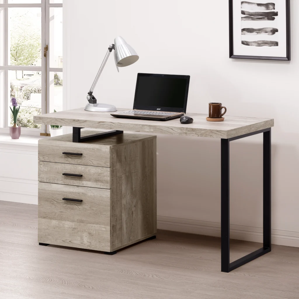 Enoro Computer Desk - Taupe - United Furniture