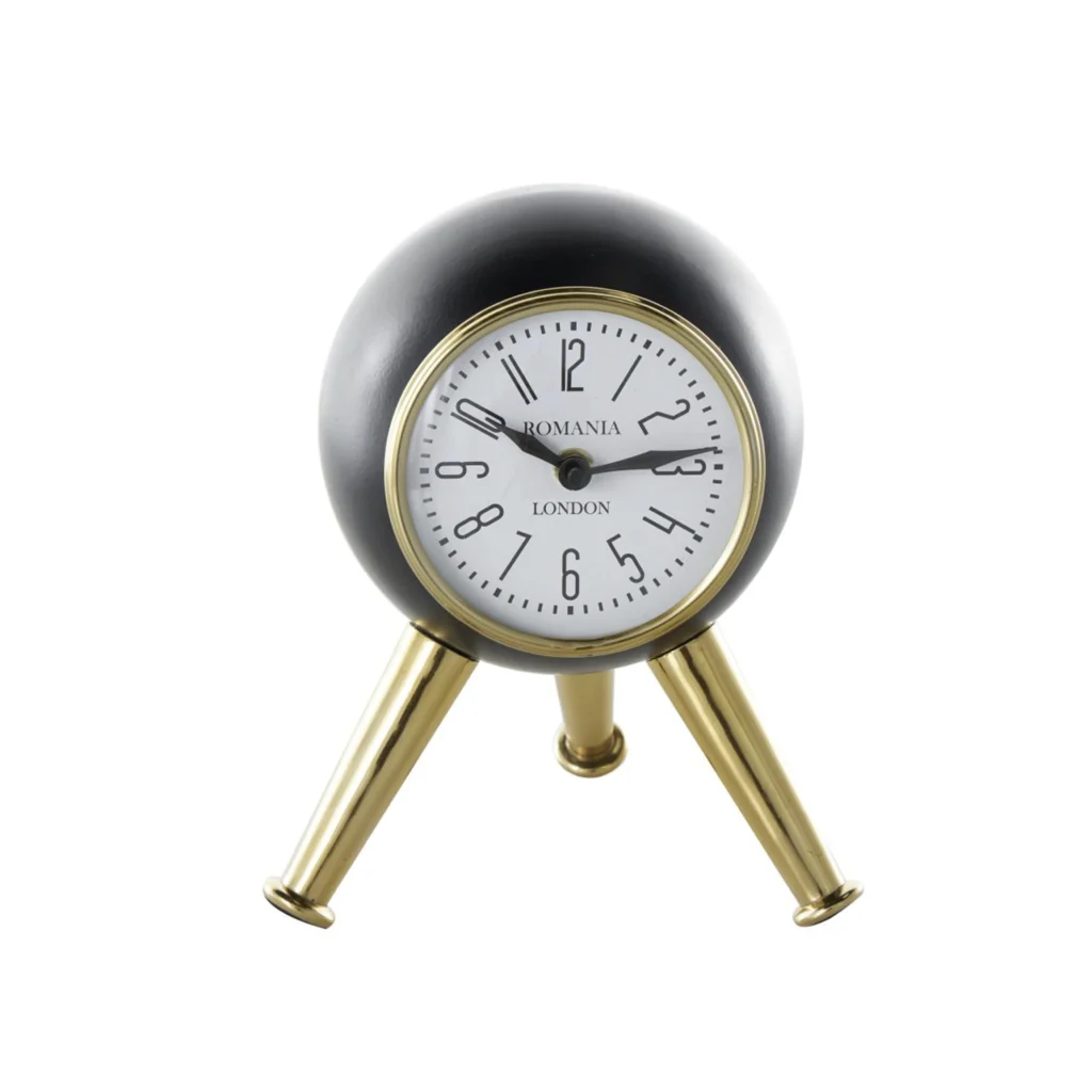 Orb Decorative Clock with White Clockface and Gold Tripod Legs (13362 ...